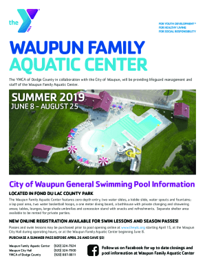 Fillable Online Waupun Family Aquatic Center - Home Fax Email Print ...