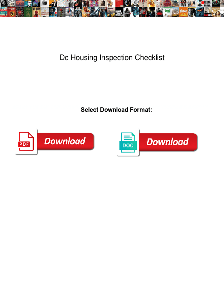 Fillable Online Dc Housing Inspection Checklist. Dc Housing Inspection ...