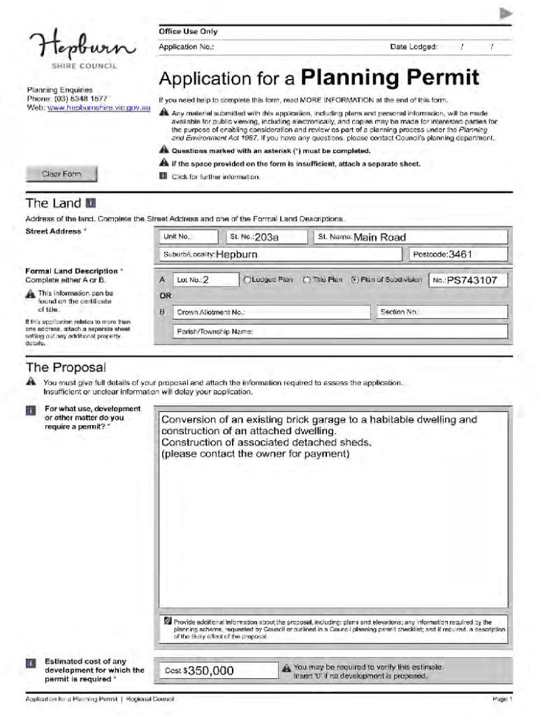 Fillable Online 01-Application-Form-for-a-Planning-Permit.pdf Fax Email ...