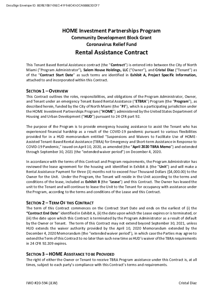 Fillable Online Emergency Tenant-Based Rental Program - northmiamifl.gov Fax Email Print - pdfFiller