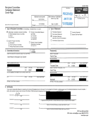 Fillable Online Form 460 Semi Annual and Termination Statement for ...