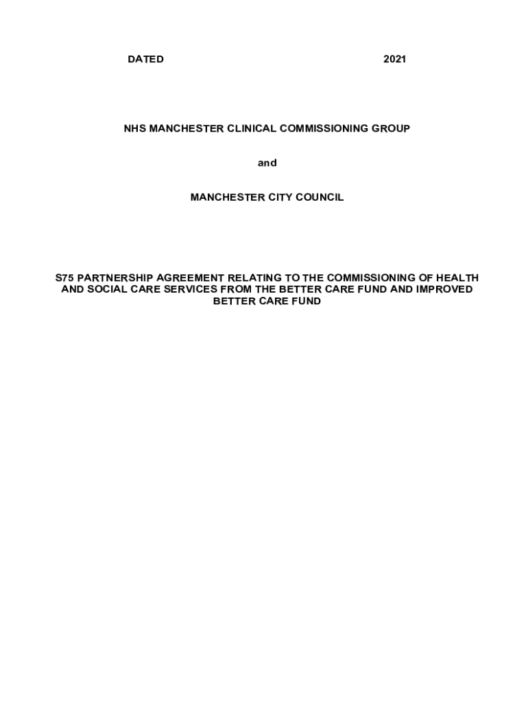 Fillable Online Appendix One Section 75 Agreement for the Better Care ...