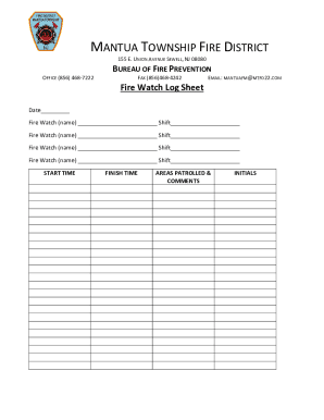 Fillable Online fire-watch-log-sheet-2.pdf Fax Email Print - pdfFiller