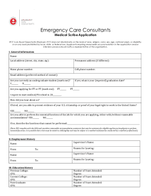 Fillable Online Working as a Medical Scribe at Emergency Care ...