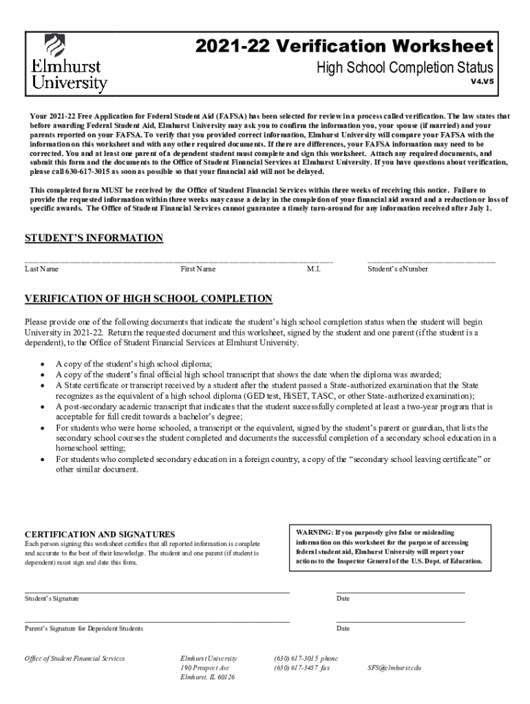 Fillable Online PART 1: High School Completion Verification Fax Email ...
