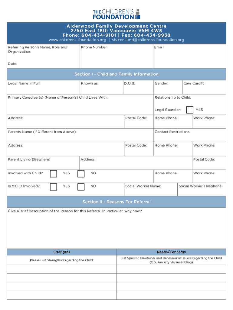 1F01-Alderwood-Intake-Form.pdf - The Children's Foundation: Fill out ...