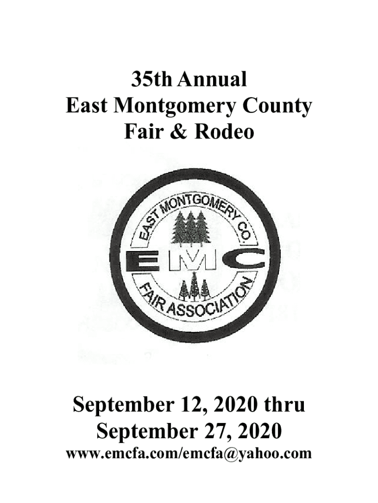 Fillable Online 35th Annual East Montgomery County Fair & Rodeo - emcfa.com Fax Email Print ...