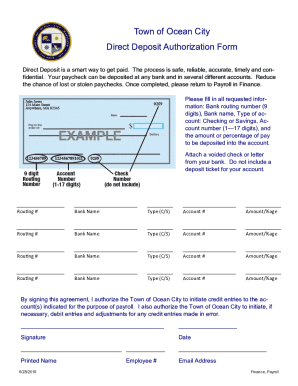 MD Direct Deposit Authorization Form - Town Of Ocean City 2019-2025 ...