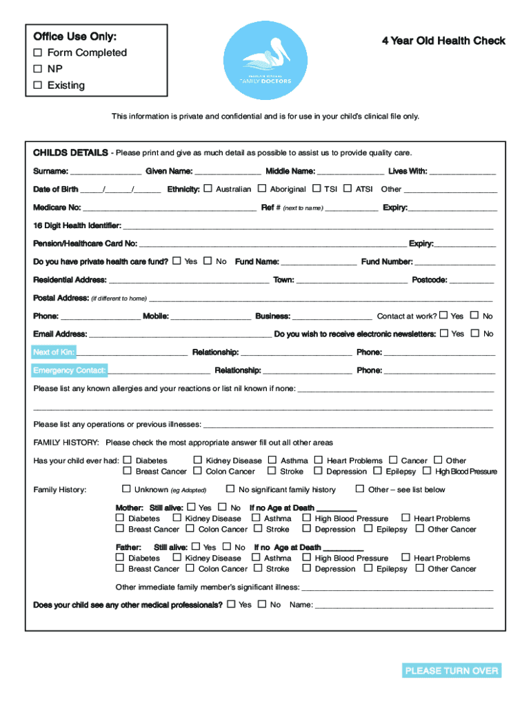 Fillable Online pwfd.com.au wp-content uploadsOffice Use Only: 4 Year ...