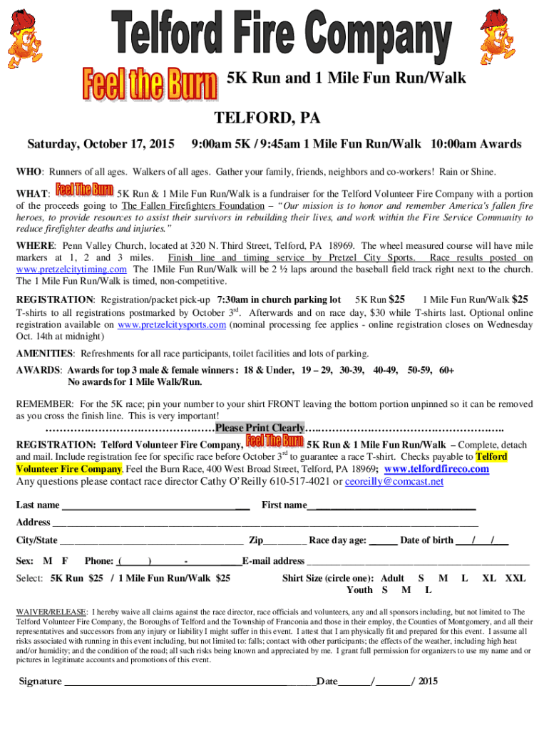 Fillable Online Fillable Online soudertonsd 5K Run and 1 Mile Fun Walk ... Fax Email Print ...