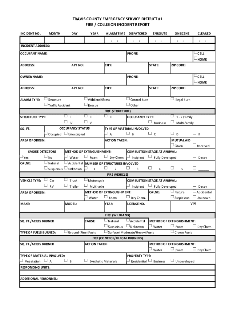 Fillable Online Travis County Emergency Services District #1 Email ...