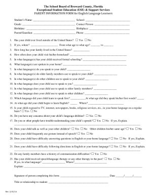 Fillable Online Exceptional Student Learning Support (ESLS) / Section ...