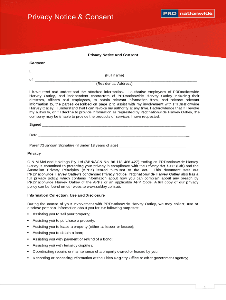 Privacy Notice and Consent Doc Template | pdfFiller