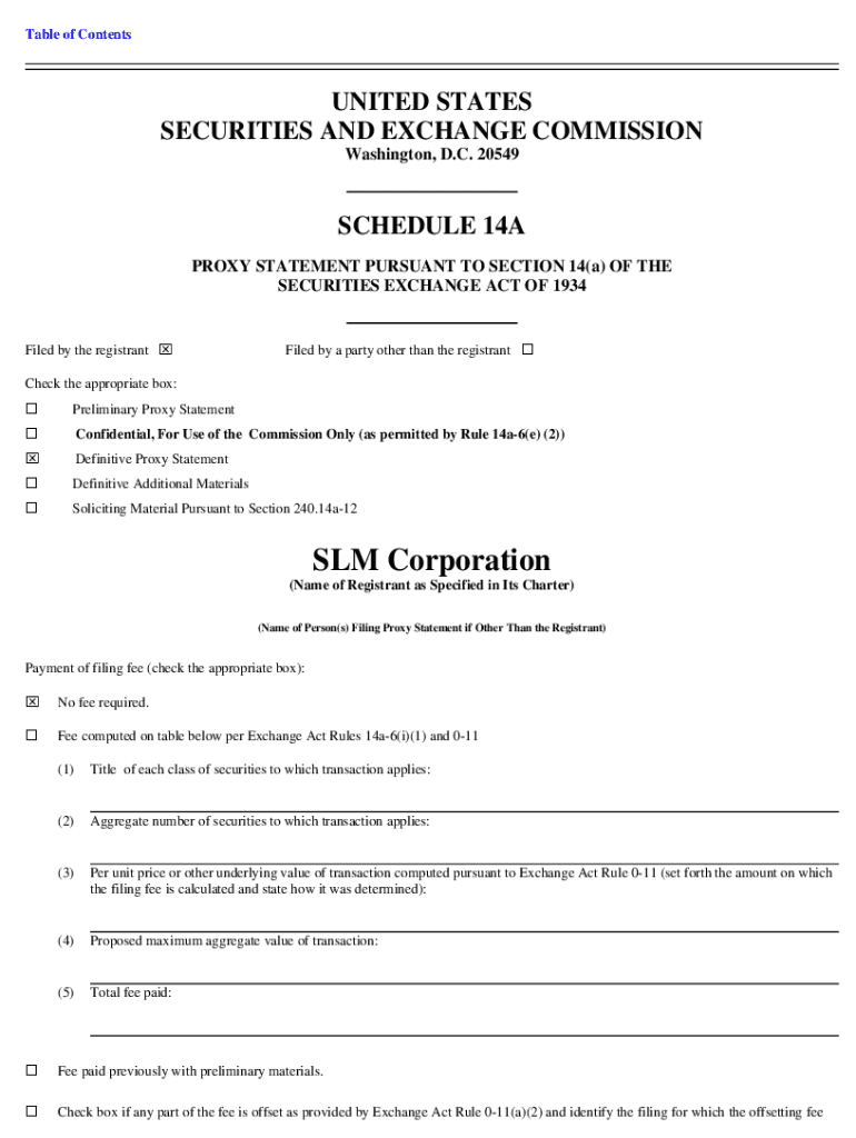 Fillable Online SLM CORP. FORM DEF 14A (Proxy Statement (definitive)) Filed 04/30/14 for the ...