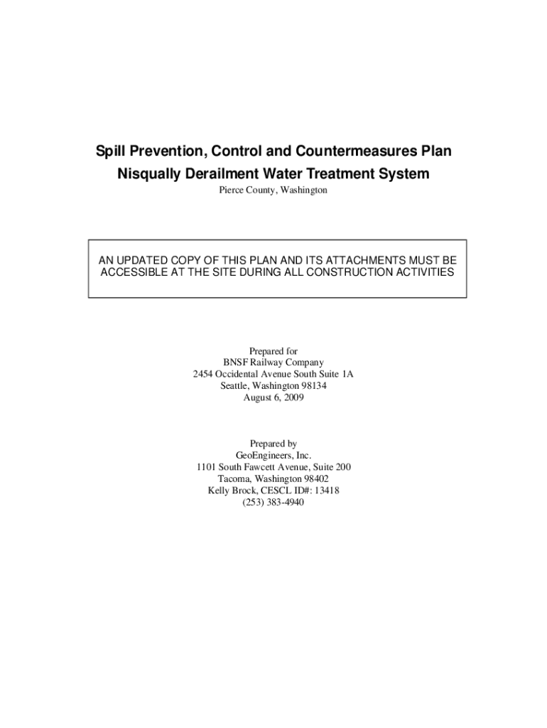 Fillable Online Spill Prevention, Control and Countermeasures Plan ...