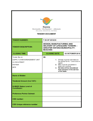 Fillable Online Tender Bulletins from the SA Government, State ...