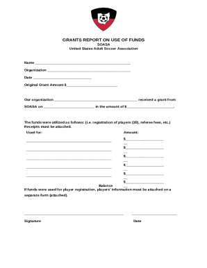 2014 GRANTS APPLICATION Receipt Doc Template | pdfFiller