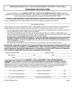 Fillable Online STUDENT INSURANCE RELEASE FORM Fax Email Print - pdfFiller