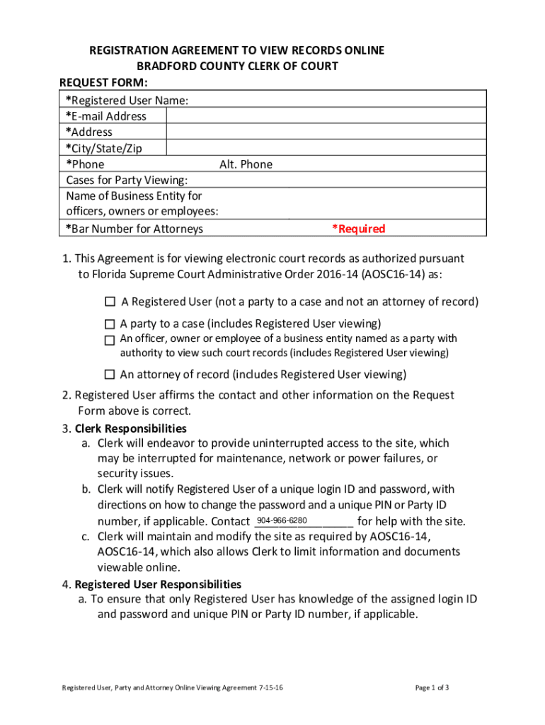 Fillable Online www.uslegalforms.comform-library382839REGISTRATION AGREEMENT TO VIEW RECORDS ...