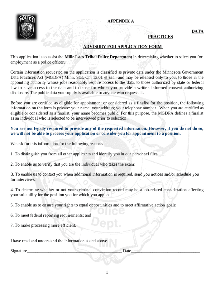 DOC police officer job application - Mille Lacs Band of Ojibwe Doc ...