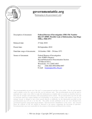 Fillable Online Federal Bureau of Investigation (FBI) File Number HQ ...