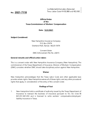 Fillable Online DWC forms - Texas Department of Insurance Fax Email ...