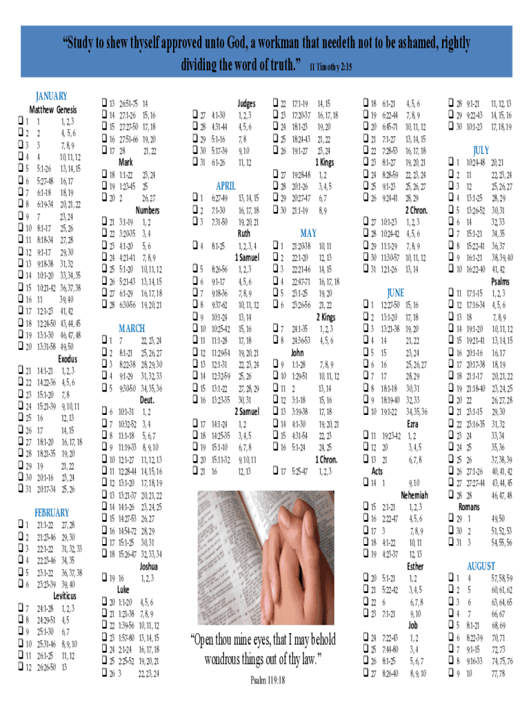 Fillable Online CBC Bible Reading Calendar - Non Leap Year w boxes.docx Fax Email Print - pdfFiller