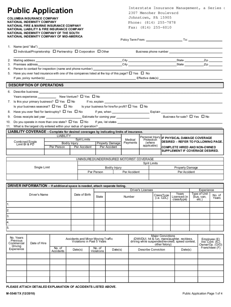 Fillable Online Hired & Non-Owned Auto Supplement - Interstate ...