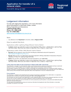 Fillable Online (LR9) SST9 - Application for transfer of a mineral ...