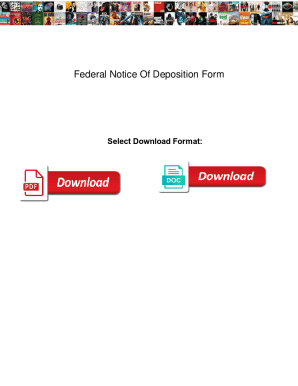 Fillable Online Federal Notice Of Deposition Form. Federal Notice Of ...