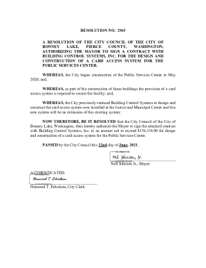 Fillable Online digitalarchives wa RESOLUTION NO. 2973 A RESOLUTION OF THE CITY COUNCIL OF ...