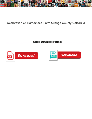 Fillable Online Declaration Of Homestead Form Orange County California ...