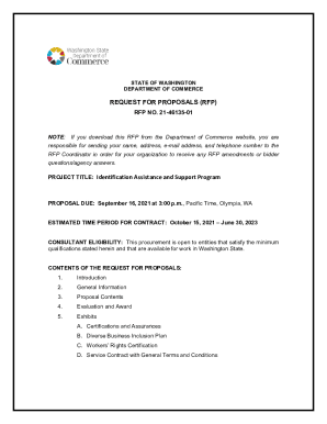 Fillable Online REQUEST FOR PROPOSALS (RFP) - commerce.wa.govREQUEST ...