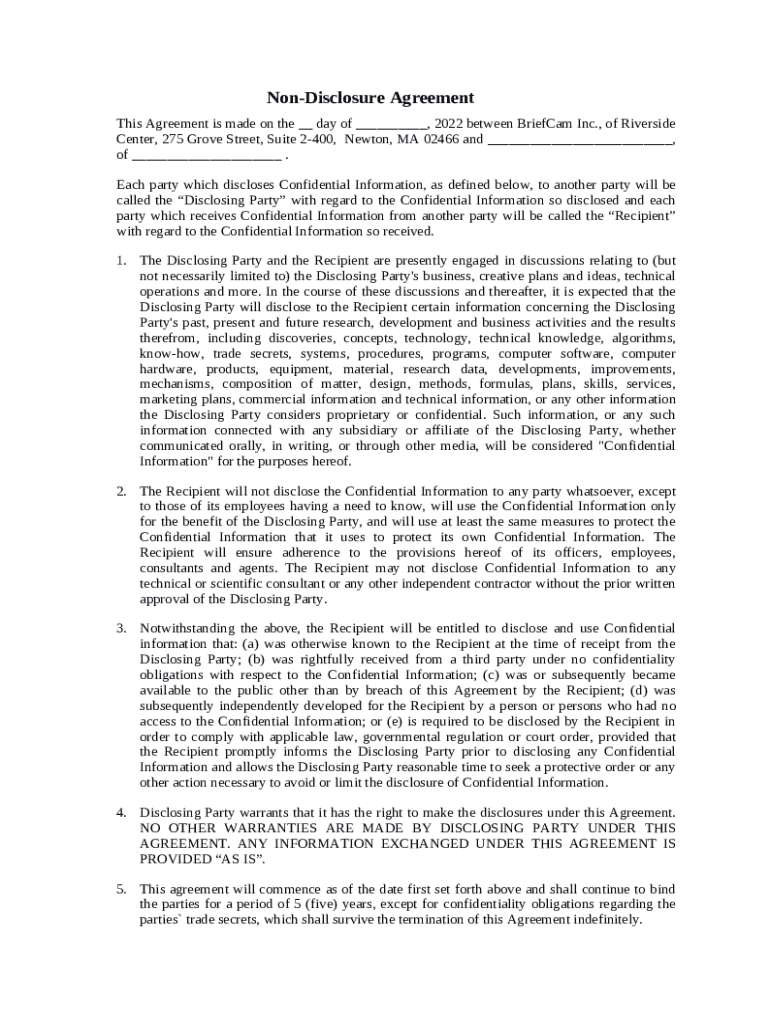 Standard NDA - Sales Ltd.. Doc Template | pdfFiller