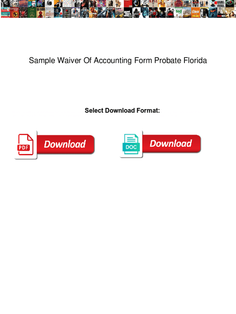 Fillable Online Sample Waiver Of Accounting Form Probate Florida ...