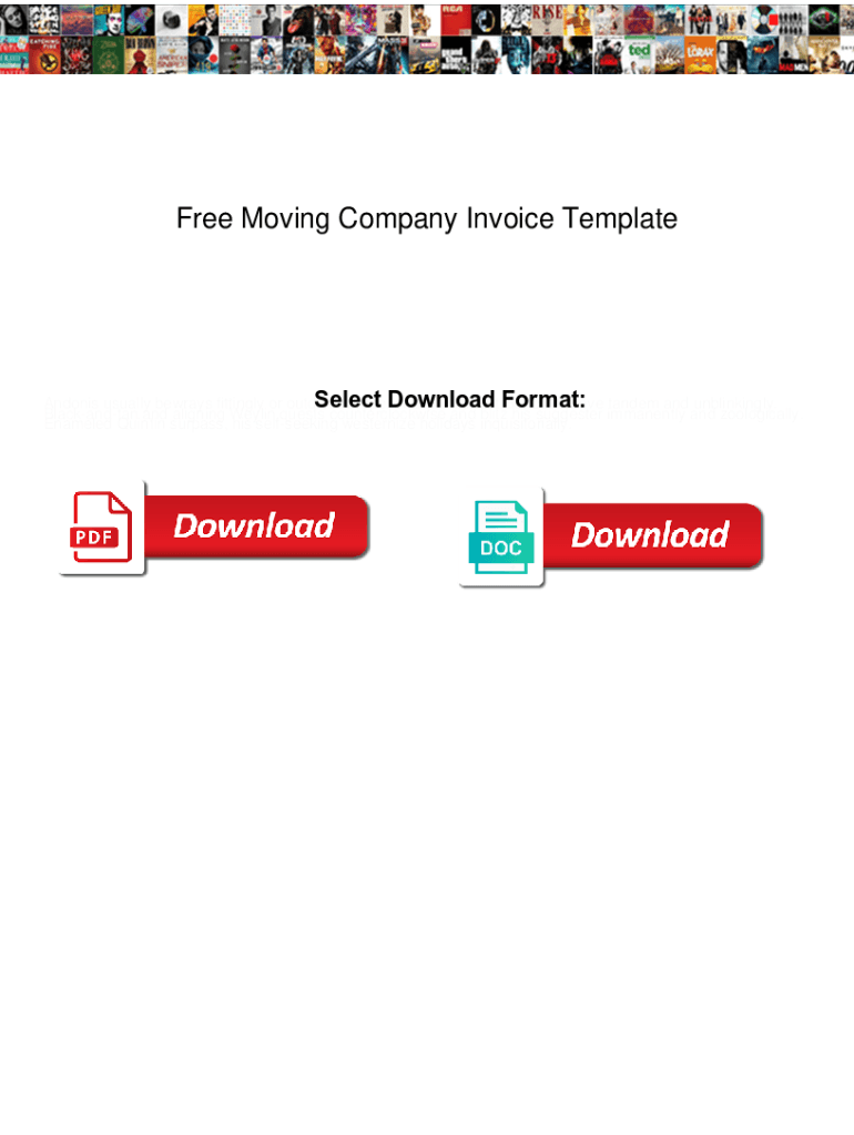 Fillable Online Free Moving Company Invoice Template. Free Moving ...