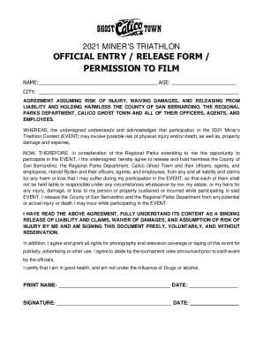 Fillable Online S TRIATHLON OFFICIAL ENTRY / RELEASE FORM / PERMISSION ...