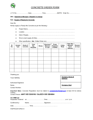 Fillable Online ncpuae.comdocs08-Concrete-Order-FormCONCRETE ORDER FORM ...
