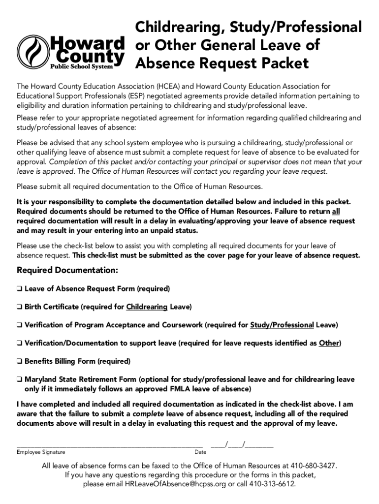 Fillable Online Request for General Indefinite Leave of Absence Sample ...