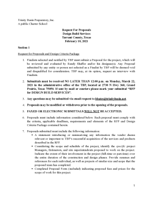 Fillable Online www.trinitybasin.comsitehandlersRequest For Proposals ...