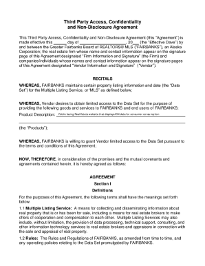 Fillable Online Third Party Non-Disclosure Agreements Sample ClausesLaw ...