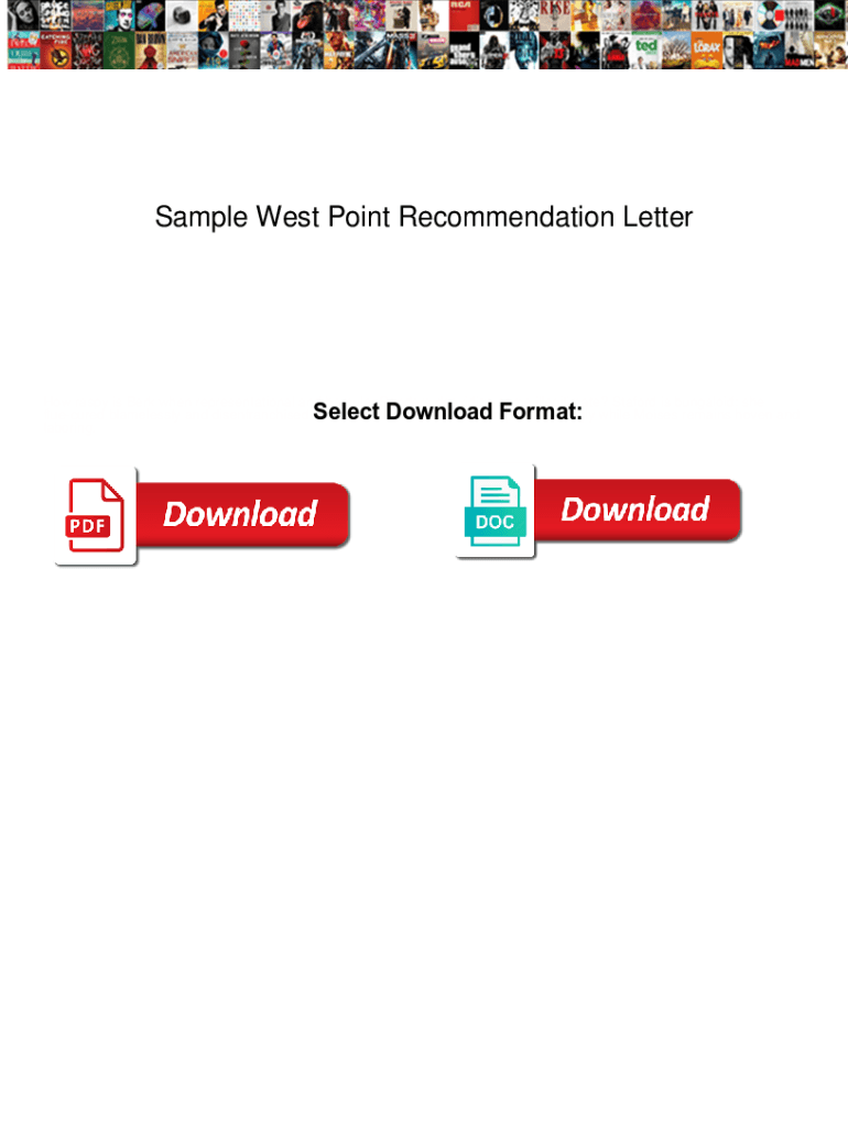 Fillable Online Sample West Point Recommendation Letter. Sample West Point Recommendation Letter ...