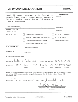 Fillable Online Unsworn Declaration: Information, Instructions, and ...