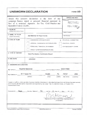 Fillable Online Unsworn Declaration: Information, Instructions, and ...