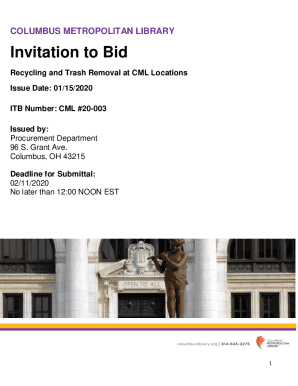 Fillable Online Columbus Metropolitan Library Tenders, United States ...