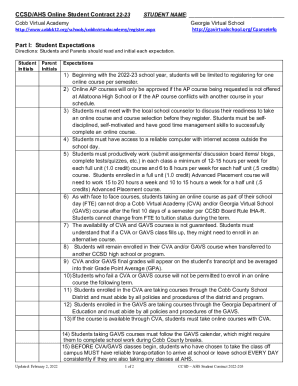 Fillable Online CCSD Online Student Agreement Fax Email Print - pdfFiller