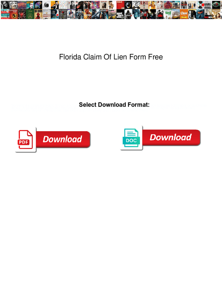 Fillable Online Florida Claim Of Lien Form Free. Florida Claim Of Lien ...