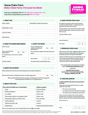 Fillable Online prelaunch.animalfriends.co.uksiteassetsmediaHorse Claim ...
