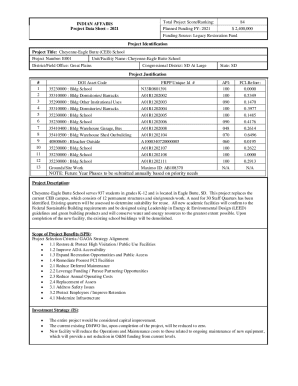 Fillable Online Project Data Sheets for Bureau of Indian Education Fax ...