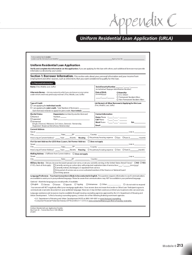 Fillable Online Uniform Residential Loan Application - Compliance Resource Fax Email Print ...